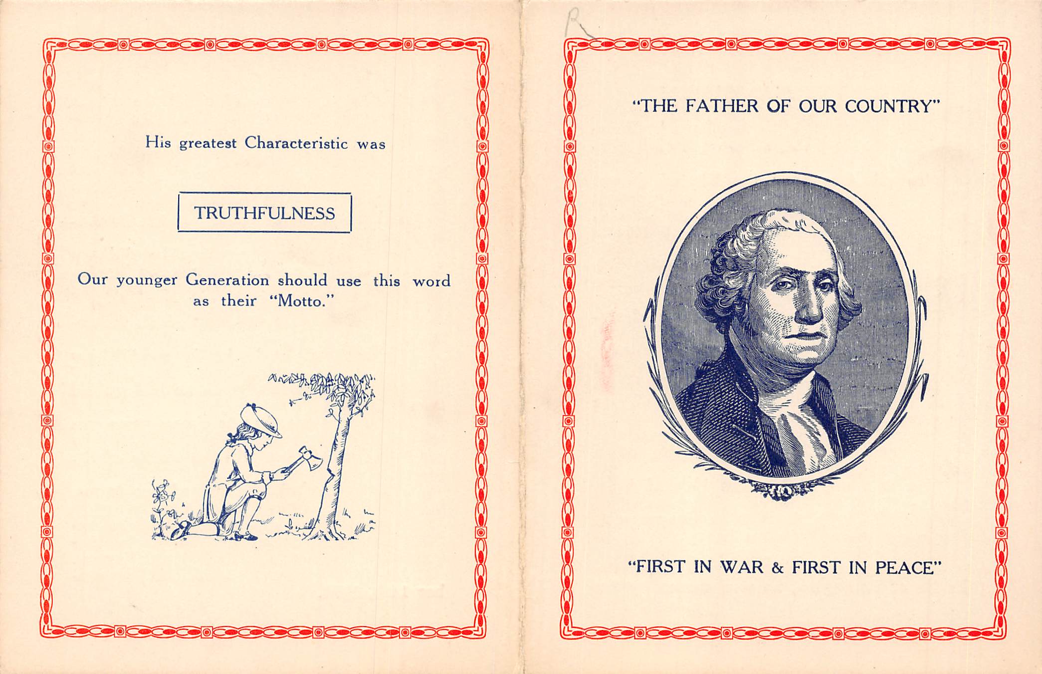 President George Washington Cherry Tree Vintage Educational History Fl ...
