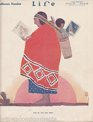 Life Magazine 1920 Antique Rea Irving Native American Cover Art Illust ...