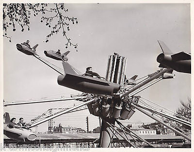 JET PLANE CARNIVAL RIDE MARSEILLE FRANCE VINTAGE 8x10 SNAPSHOT FILE PH ...