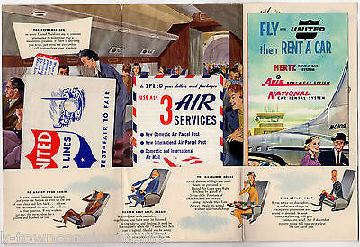 United Airlines Vintage Graphic Advertising World’s Fair Flight Packet ...