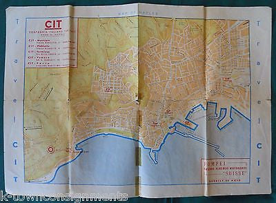 Italian Tourism Map of Naples Antique Graphic Advertising Travel Broch ...