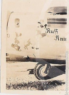 Ruff Knight Pin-Up Girl B-24 WWII Bomber Plane Nose Art WWII Snapshot ...
