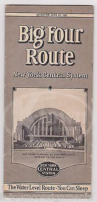 New York Central Big Four Route Antique Railroad Train Map & Timetable ...