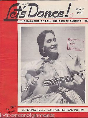 Let’s Dance Folk Dances Vintage Square Dancing Illustrated Magazine Ma ...