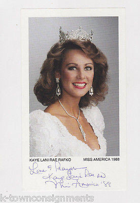 Kaye Lani Rae Rafko Miss America Pageant 1988 Original Autograph Signe ...