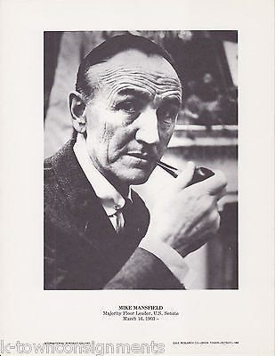 Mike Mansfield US Senate Leader Vintage Portrait Gallery Poster Photo ...