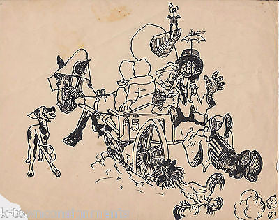 Hobo Joe Marriage Donkey Cart Political Humor Original Ink Sketch Jack ...