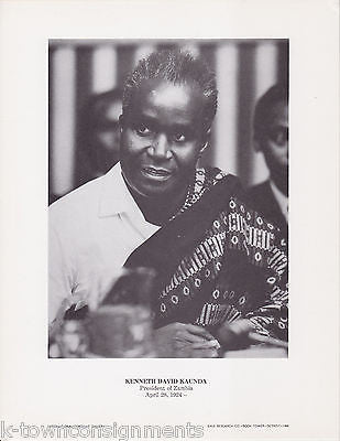 Kenneth David Kaunda Zambia Pres Vintage Portrait Gallery Poster Photo ...