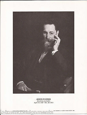 Joseph Pulitzer American Journalist Vintage Portrait Gallery Poster Ph ...