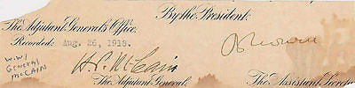 HENRY PINCKNEY McCAIN BATTLE OF MANILA PHILIPPINES GENERAL AUTOGRAPH S ...