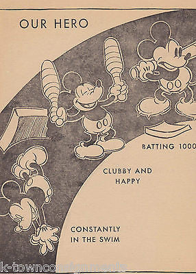 Mickey Mouse Our Hero Donald Duck Vintage Walt Disney Baseball Cartoon ...