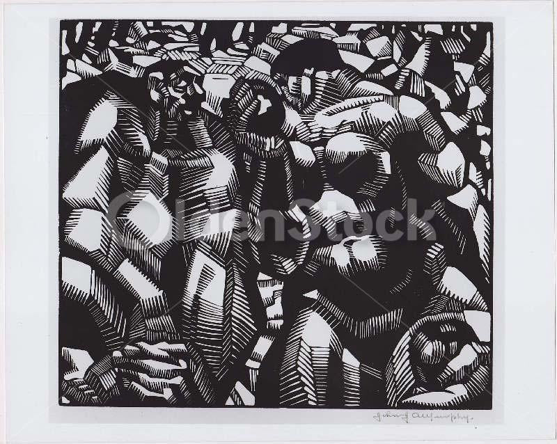 Adam Eve Apple Abstract Woodcut by John J. A. Murphy Vintage Photo ...