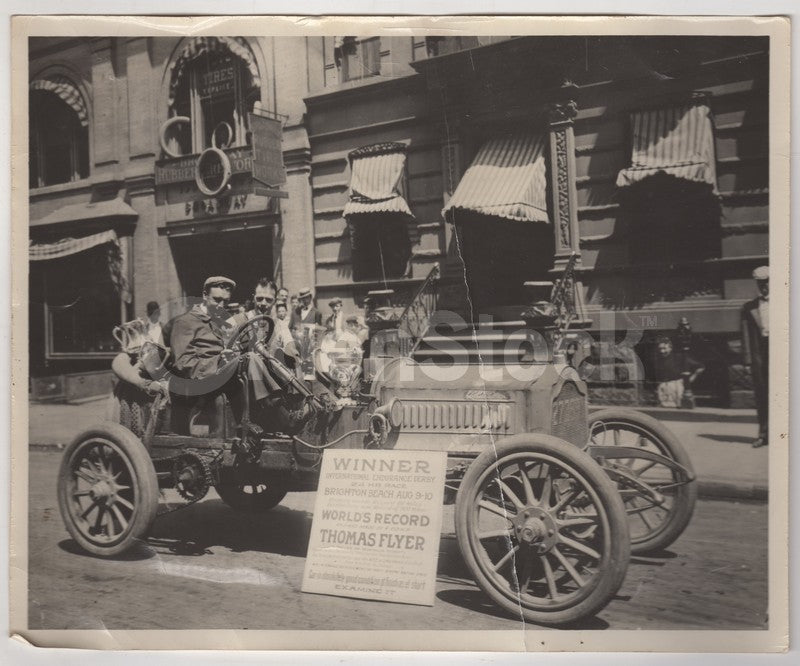 Montague Roberts Thomas Flyer 1907 Motor Race Record Press Photo ...