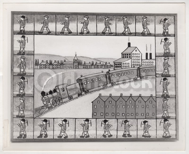 Reading Railroad Train Workers Vintage Folk Art Museum Gallery Photo ...