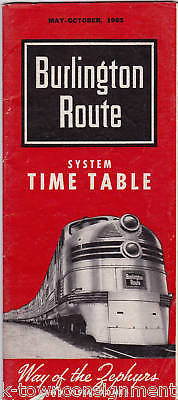 Zephyr Lines Burlington Route Vintage Railroad System Time Table 1965 ...
