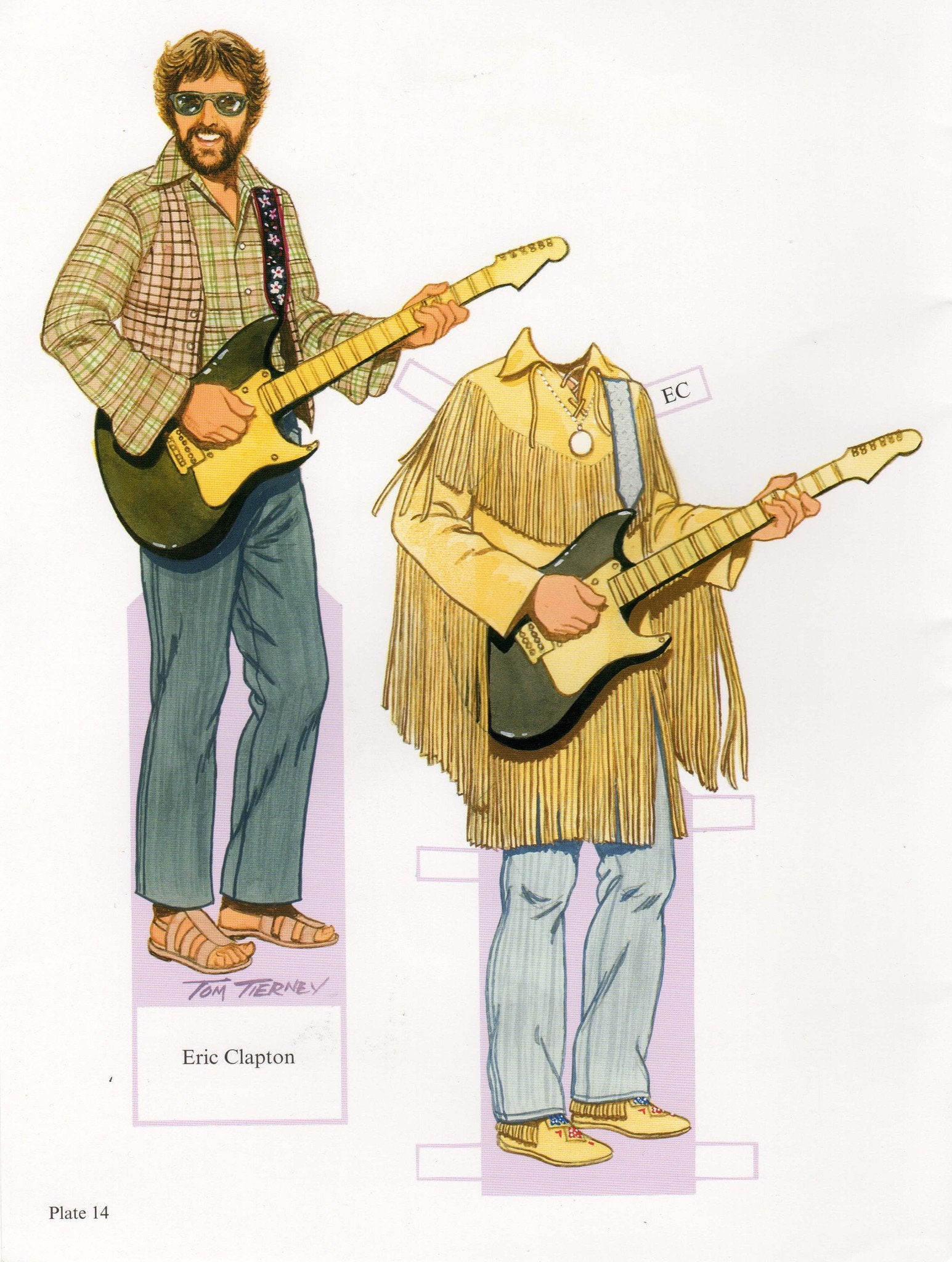 Eric Clapton Rock Music Legend Illustrated Paper Doll Cut-Out Print ...