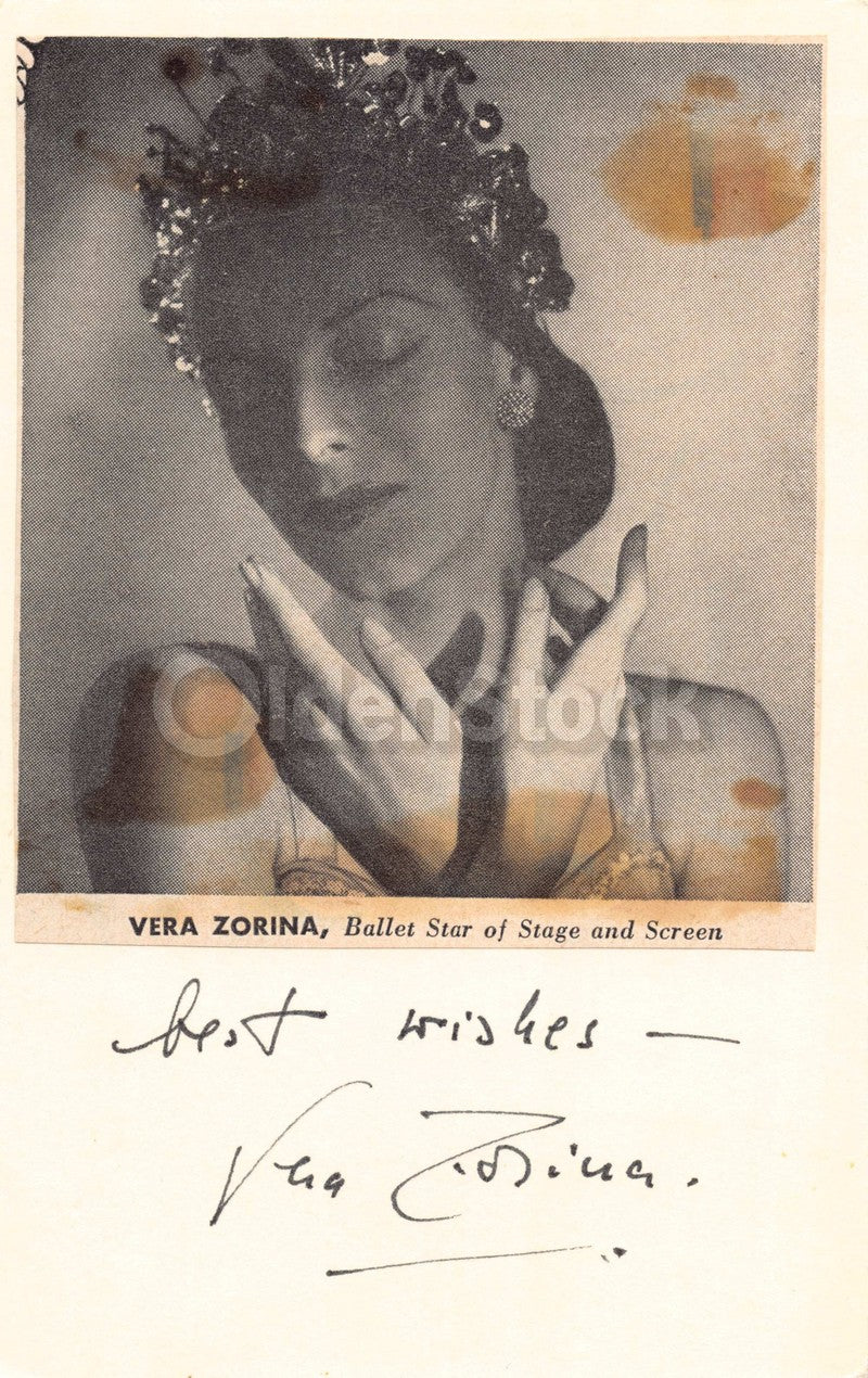 Vera Zorina Ballet Stage Actress Vintage Autograph Signature – Ephemera ...