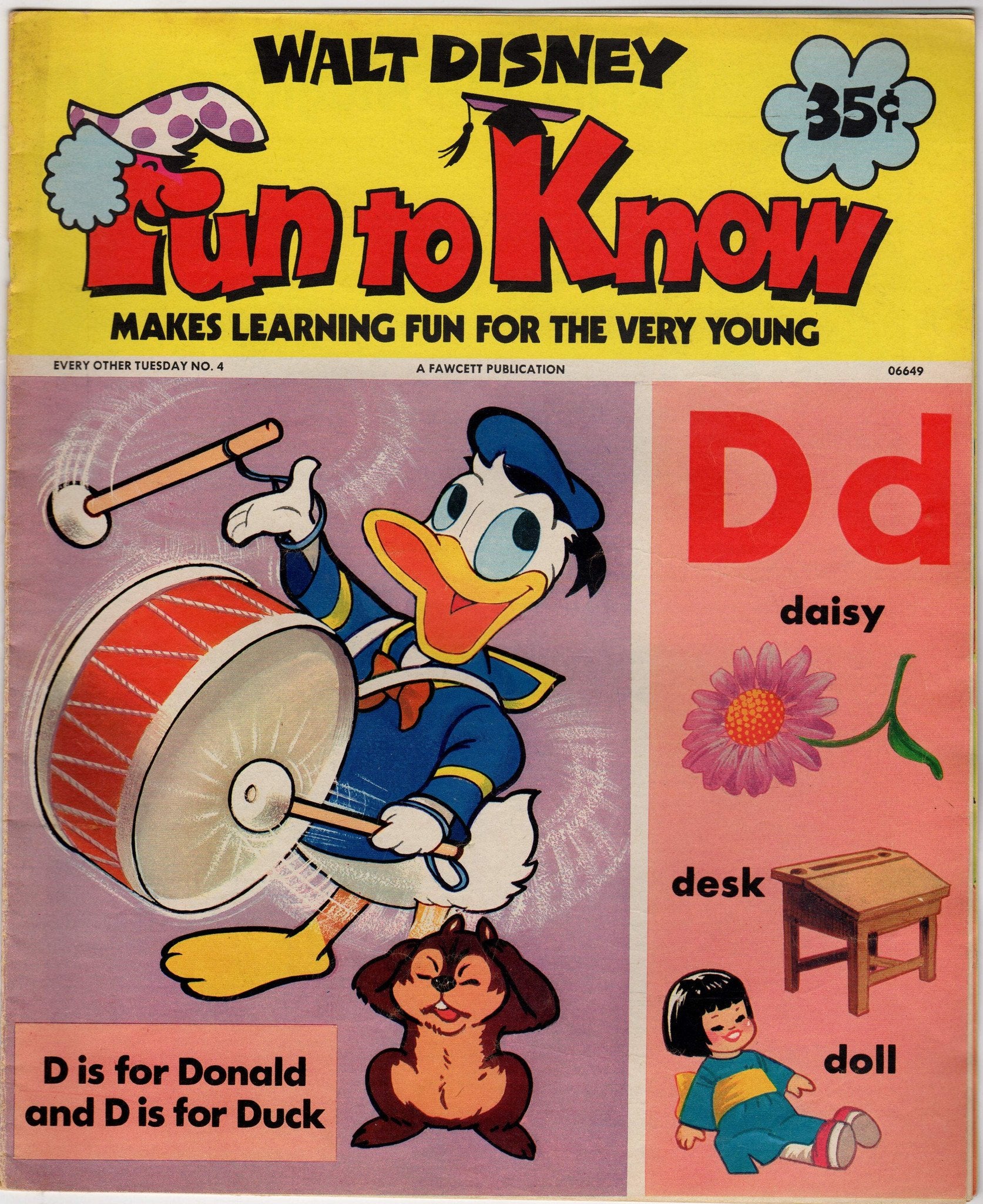 Walt Disney Alphabet D Is For Donald Duck Kids Education Cartoon Book ...