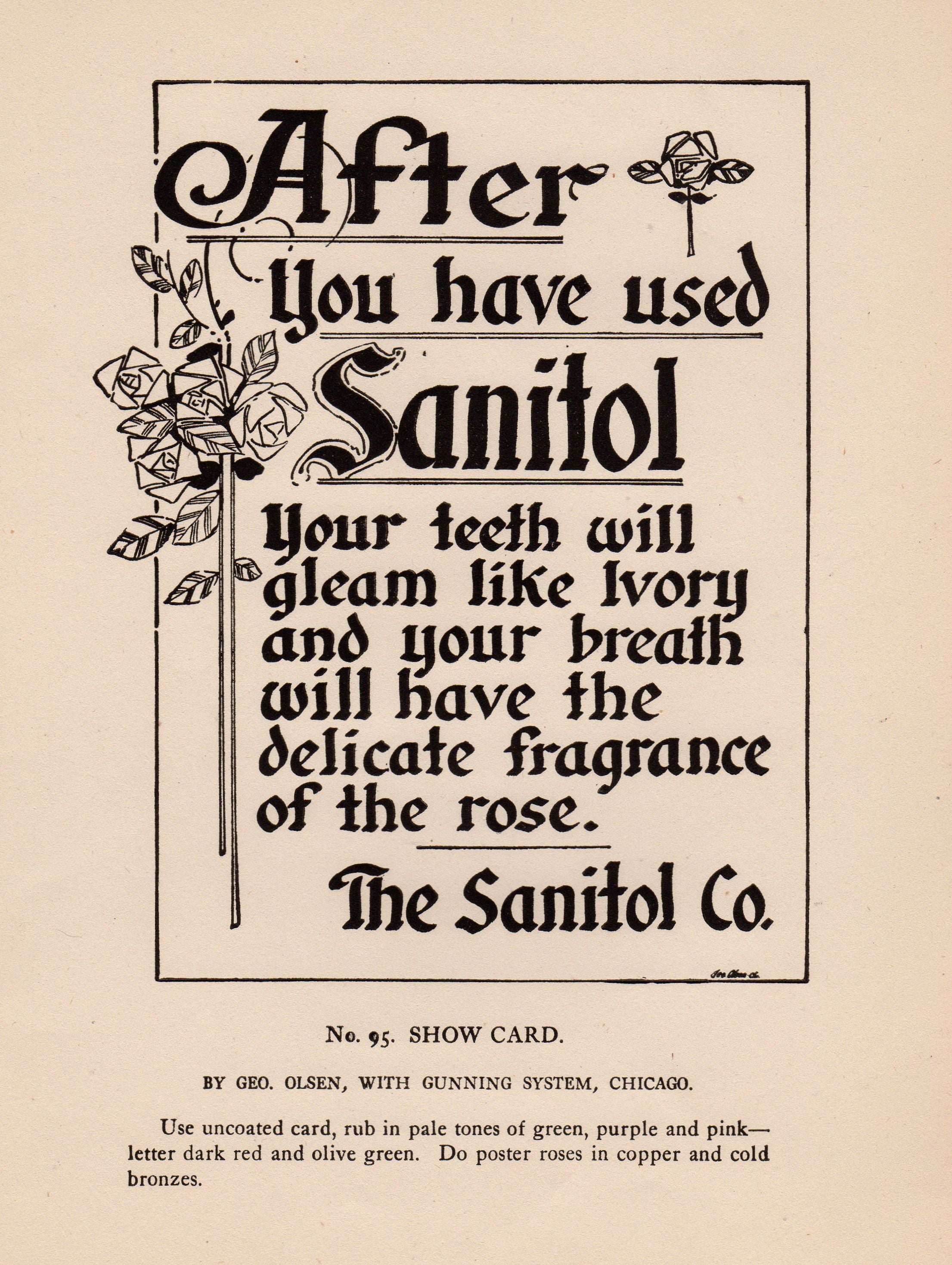 Sanitol Toothpaste Dental Hygiene Antique Art Deco Signage Print ...