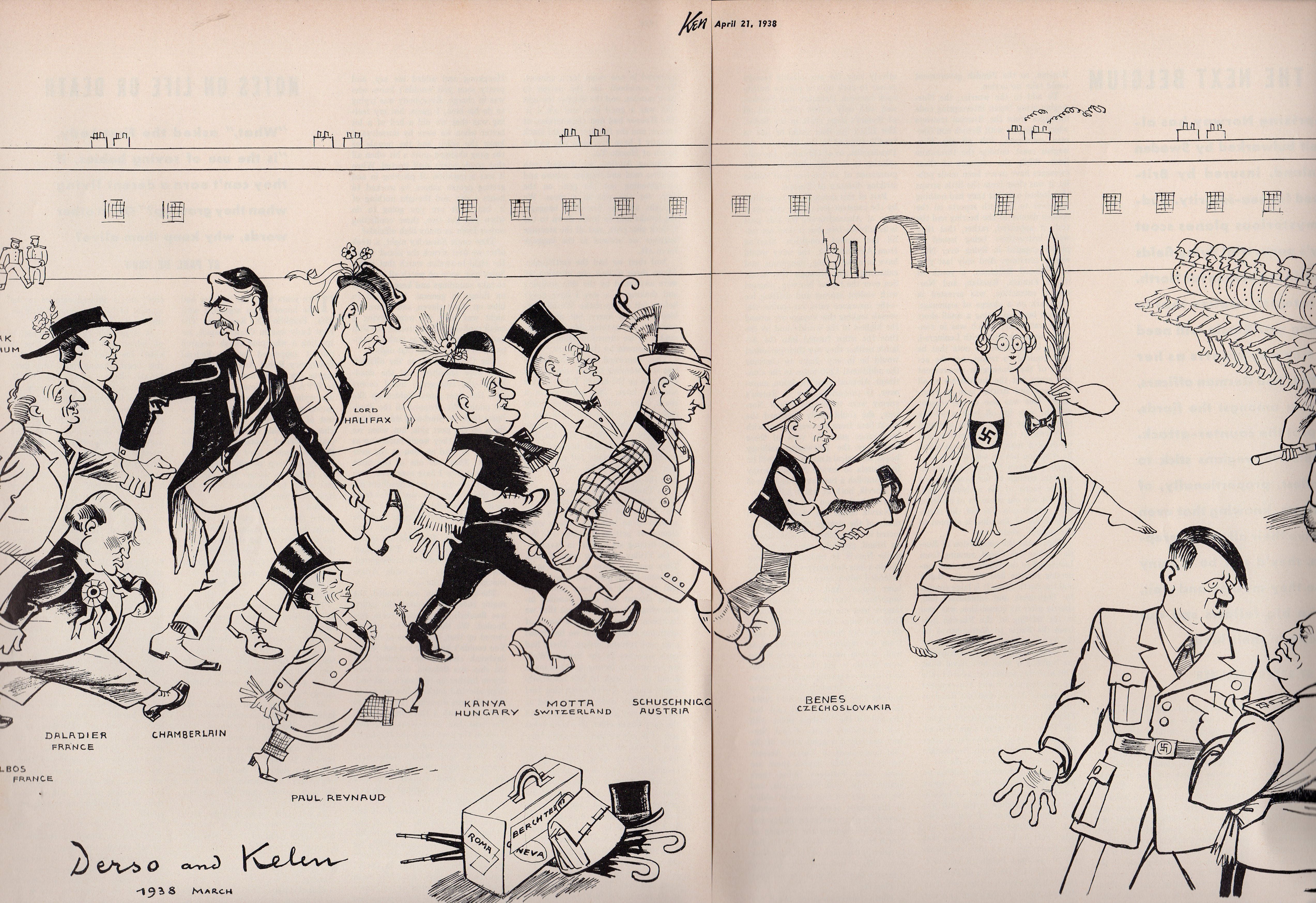 Hitler's Nazi Parade of Europe Vintage WWII Magazine Political Cartoon ...