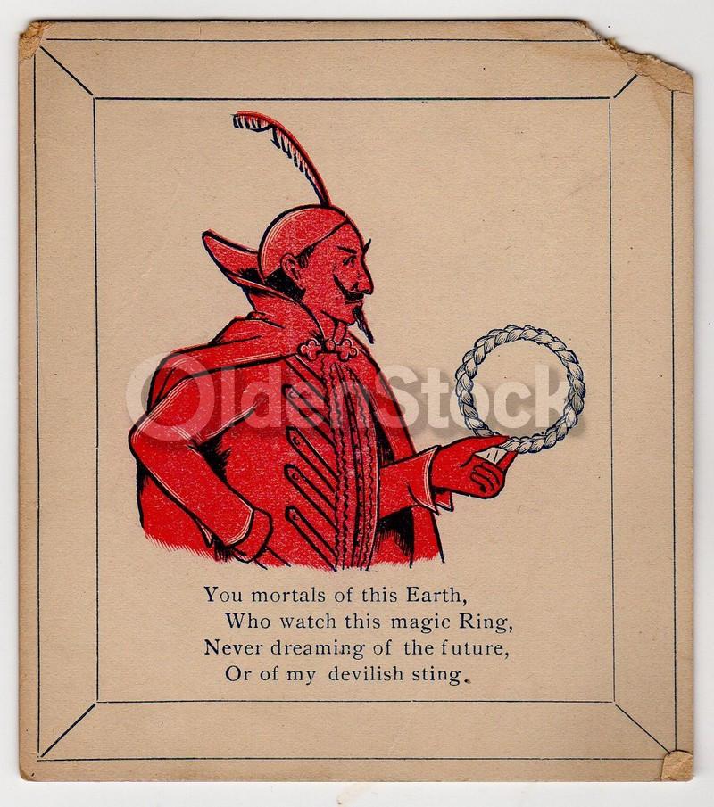 Satan Magician Mortals Poem Antique Graphic Illustrated Magic Game Car ...